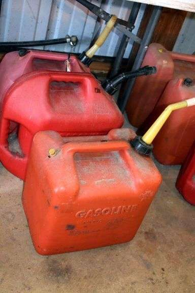 (3) Gas Cans, (2) Contain Fuel - Hamilton-Maring Auction Group
