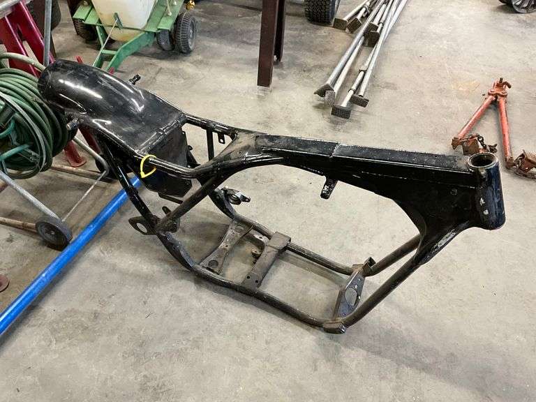 Motorcycle Frame w/ Tub of Parts - FLH Frame - Hamilton-Maring Auction ...