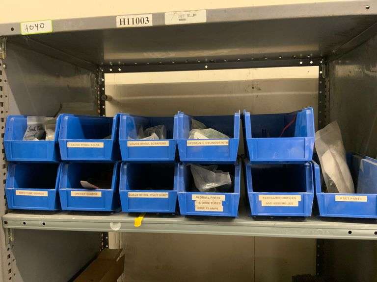Shelf of Plastic Storage Bins w/Planter Parts - Hamilton-Maring Auction ...