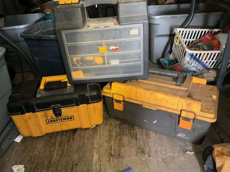 (3) plastic toolboxes with contents - Hamilton-Maring Auction Group
