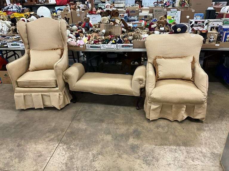 (3) Piece Matching Upholstered Parlor Set,Includes - Hamilton-Maring ...