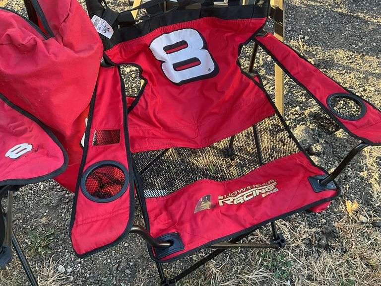 Two Budweiser #8 Folding Chairs - Hamilton-Maring Auction Group