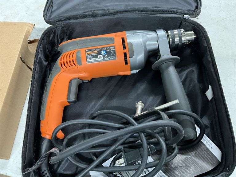 Ridgid 1/2" Corded Drill, Model R7111 with Case - Hamilton-Maring ...