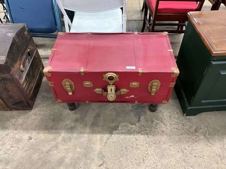 Antique Flat Top Trunk With Legs, Could Be Used As - Hamilton-Maring ...