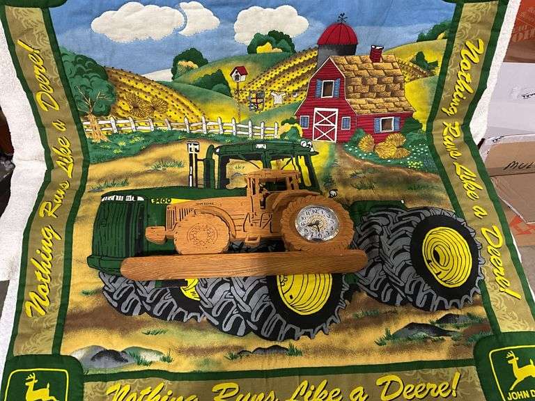 John Deere Tapestry, Wooden Tractor Clock - Hamilton-Maring Auction Group