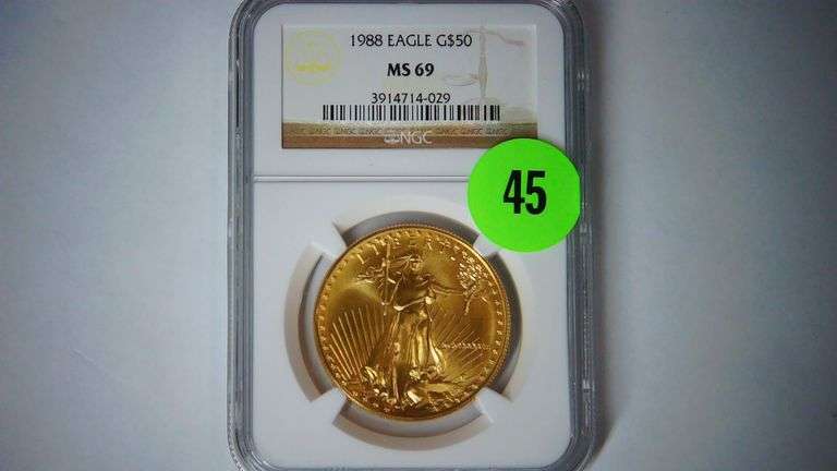1988 $50 American Eagle Roman Series Gold US Coin, - Hamilton-Maring ...