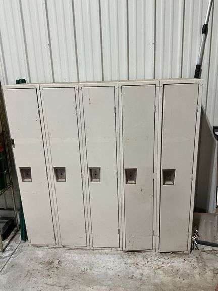 Five Section Metal Locker - has damage, no latches - Hamilton-Maring ...