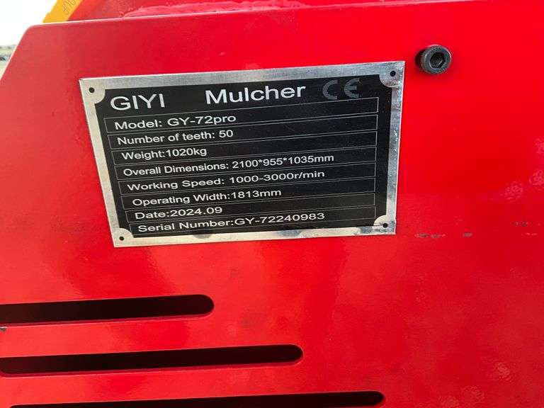 2024 GIYI GY-72PRO Skid Steer Loader Mulcher SN G - Hamilton-Maring ...