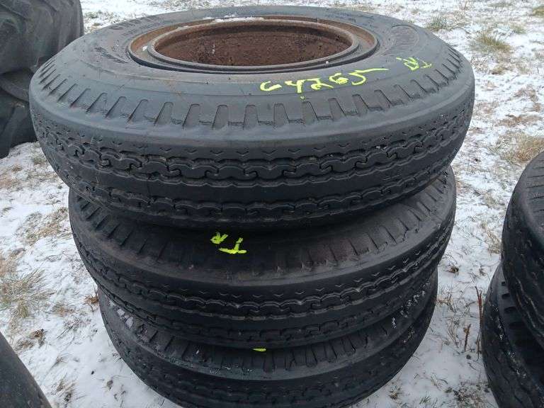 (3) 1000 x 20 14 ply trailer tires on split rims - Hamilton-Maring ...