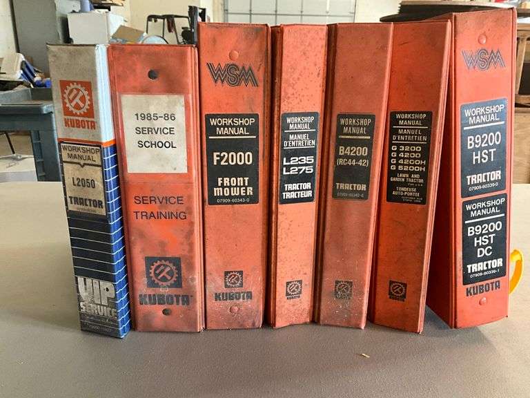 Stack of Kubota Service Manuals - Hamilton-Maring Auction Group