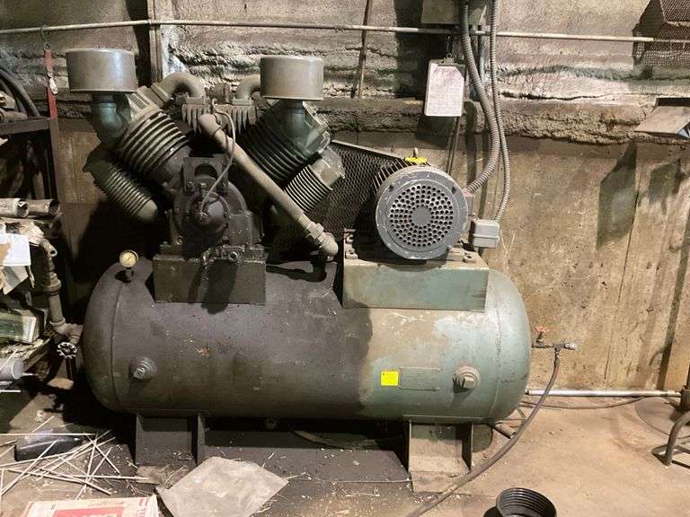 Large Air Compressor w/electric 15hp Motor, 3 Phase, Dual Head ...