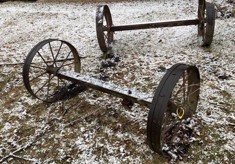 Vintage steel wheels with axle, 27 inch wheels - Hamilton-Maring ...