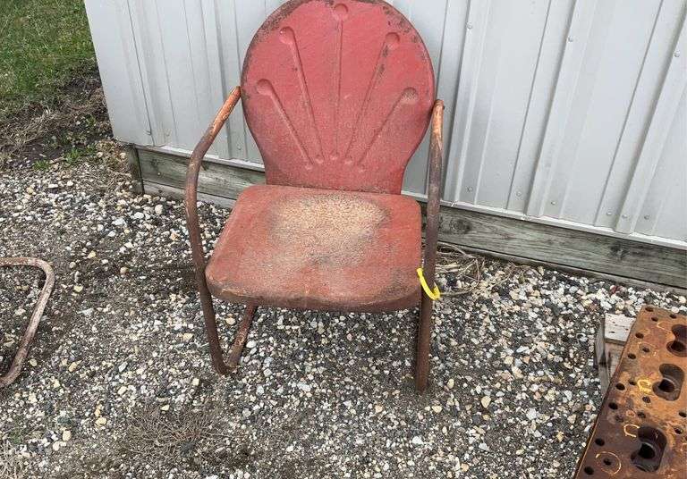 Vintage Clam Shell Back Metal Chair - Hamilton-Maring Auction Group