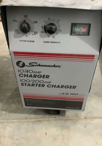 Schumacher Charger on Wheels, 10/40 amp, 100/200 amp Booster, Timer, 6v ...
