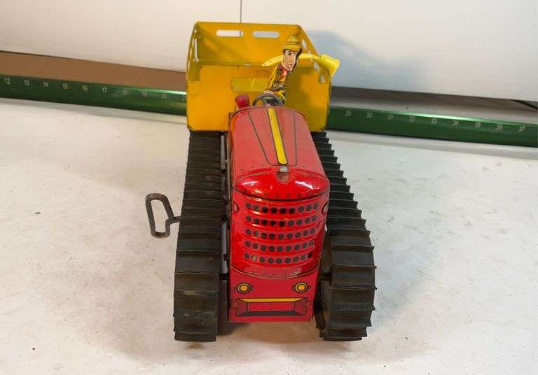 Tin litho Marx 6 wheeled tracked crawler windup 14" long - Hamilton ...