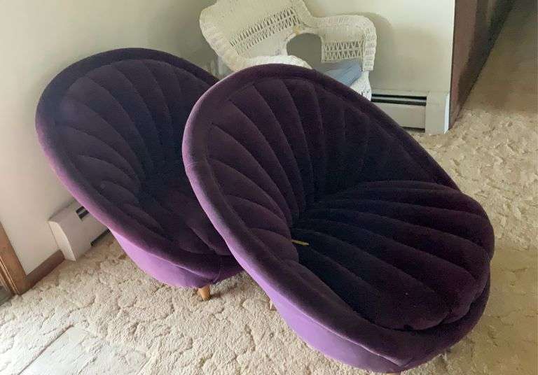 (2) purple sea shell accent chairs - Hamilton-Maring Auction Group