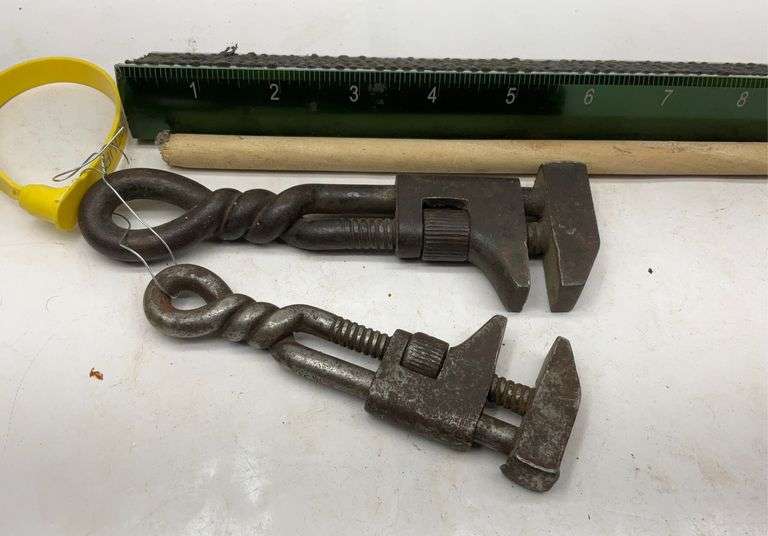(1)Vintage Acme Twisted Handled Monkey Wrench,(1) Unmarked Twisted Handle Monkey Wrench ...