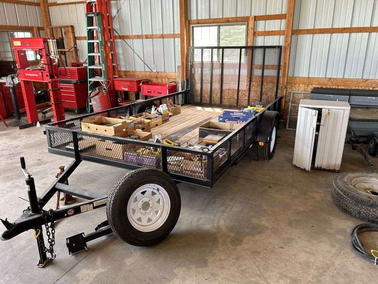 Great Timber Trailers, 7x12 open utility trailer, rear ramp, side ramps ...