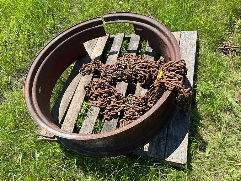 Fire pit ring, two tire chains - Hamilton-Maring Auction Group