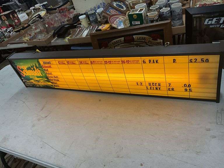 Schmidt Beer Advertising Lighted Display, 49" x 10 - Hamilton-Maring ...
