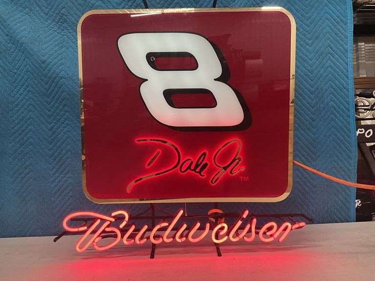 Budweiser Dale Earnhardt Jr. Lighted Neon Sign, 30 - Hamilton-Maring ...