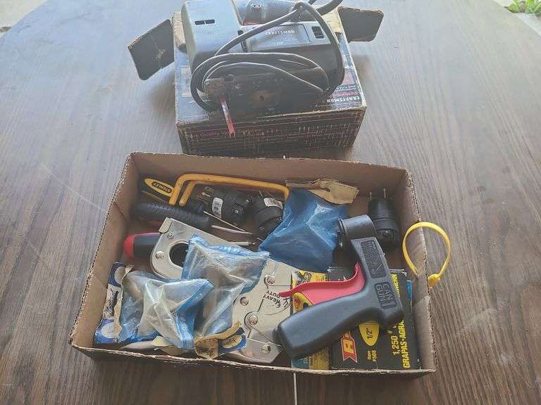 Jig saw, stapler with staples, screw drivers, cord - Hamilton-Maring ...