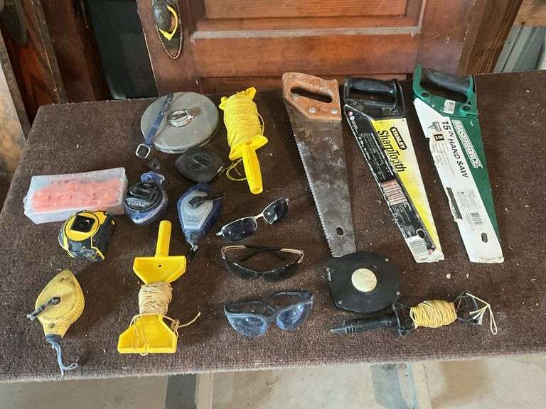 Construction lot – chalk line, tape measure, saws - Hamilton-Maring ...