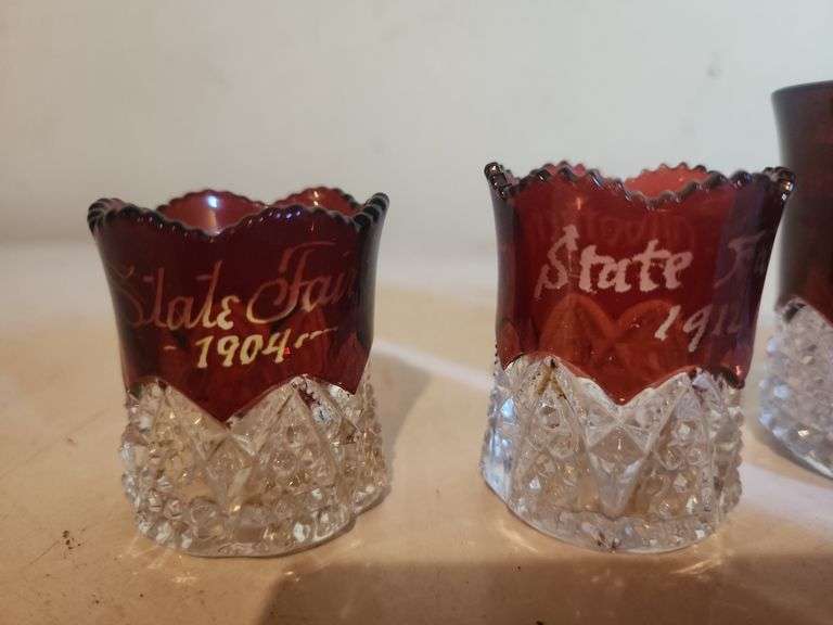 (4) 1912 State Fair Ruby Flash Souvenir Cups - Hamilton-Maring Auction ...