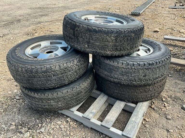 (4) Firestone 265/75/R16 w/GM 6 bolt rims + 1 spar - Hamilton-Maring ...