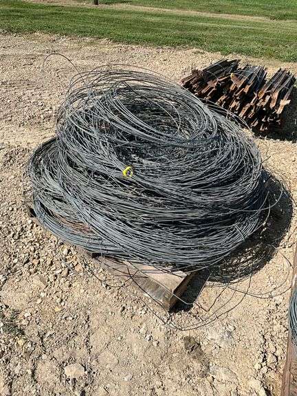 pallet of large rolls of soft fence wire - Hamilton-Maring Auction Group