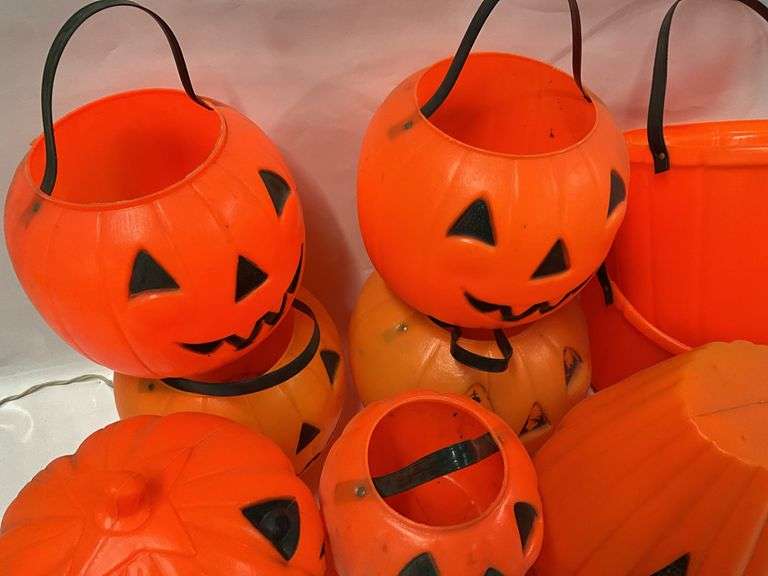 Tote of Plastic Pumpkins - Hamilton-Maring Auction Group