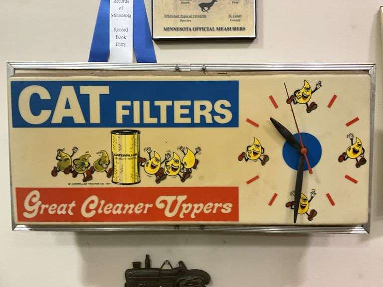 Cat Filters Lighted Wall Clock - Hamilton-Maring Auction Group