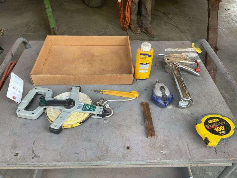 Flat of tape measures and chalk line - Hamilton-Maring Auction Group
