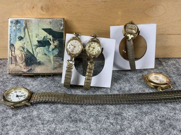 Lady Michelle Pill Box, (5) Ladies Watches - Hamilton-Maring Auction Group