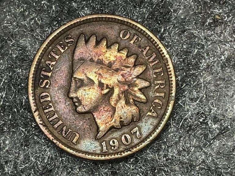 1907 Indian One Cent Coin - Hamilton-Maring Auction Group