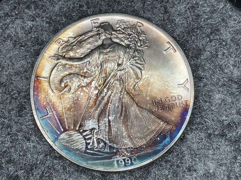 1990 American Silver Eagle 1 Oz Fine Silver Dollar - Hamilton-Maring ...