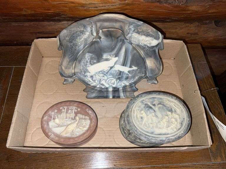 (2) Incolay Stone Jewelry Boxes, (1) Dresser Organizer - Hamilton ...