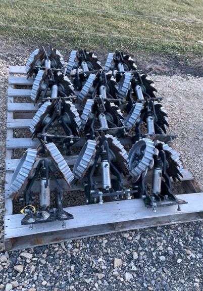 (12) Yetter 2967-029B Short Floating Row Cleaners w/Air Cylinders off ...