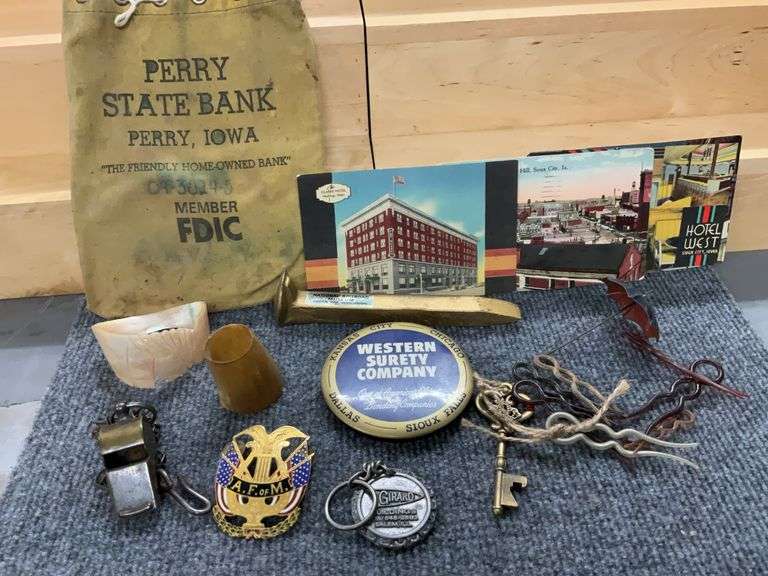 Adverting Pin, RR Stake, Bank Bag, Key Chain, Hair pins, US Army Brass ...