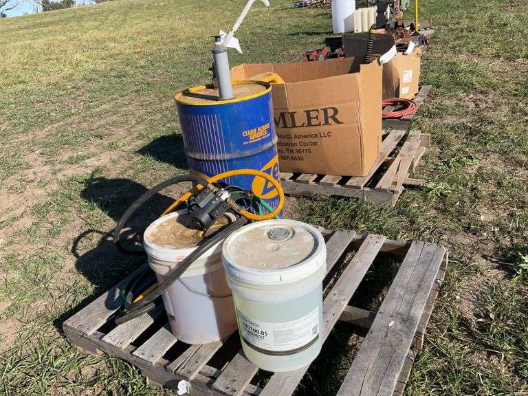 Partial Barrel of Brake Wash, (2) 5 Gallon Buckets of Truck Wash ...