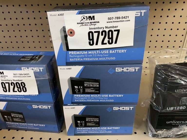 3 Ghost Multi-Use Batteries, Model AXBT, Rechargeable 12 V 7.0 AMP Hour ...