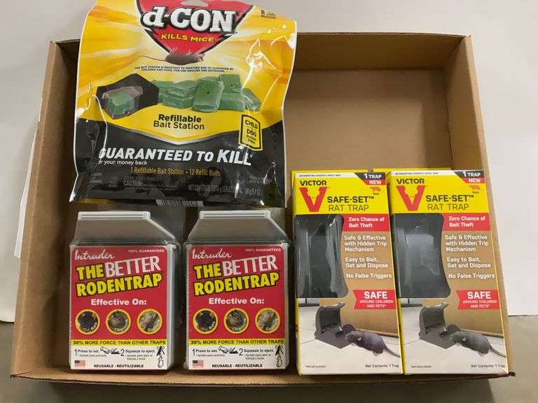 D-Con Mice Bait, Victor Safe Set Rat Traps, Intruder Rodent Traps ...