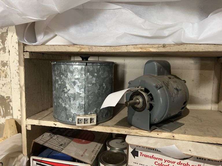 Electric Motor, Vintage Galvanized Cooking Pot - located attic ...
