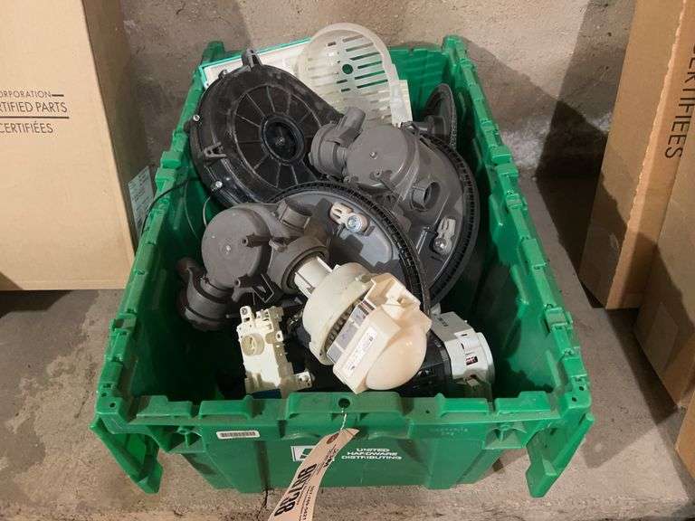 Bin Of Assorted Appliance Parts, Basement - Hamilton-Maring Auction Group