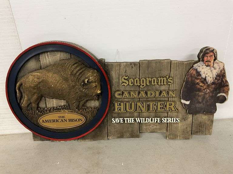 Seagram's Canadian Hunter Plastic Sign, 25 1/2"x13 - Hamilton-Maring ...