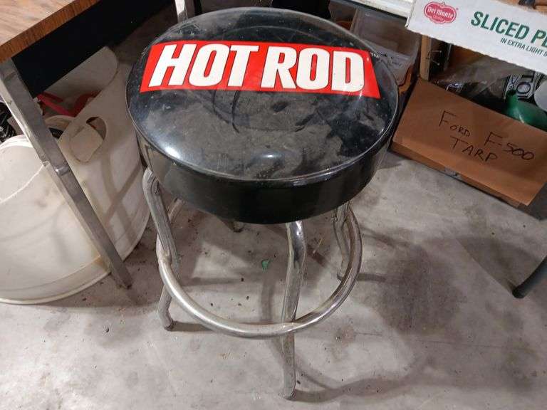 Hot Rod Shop Stool, Metal Framed - Hamilton-Maring Auction Group