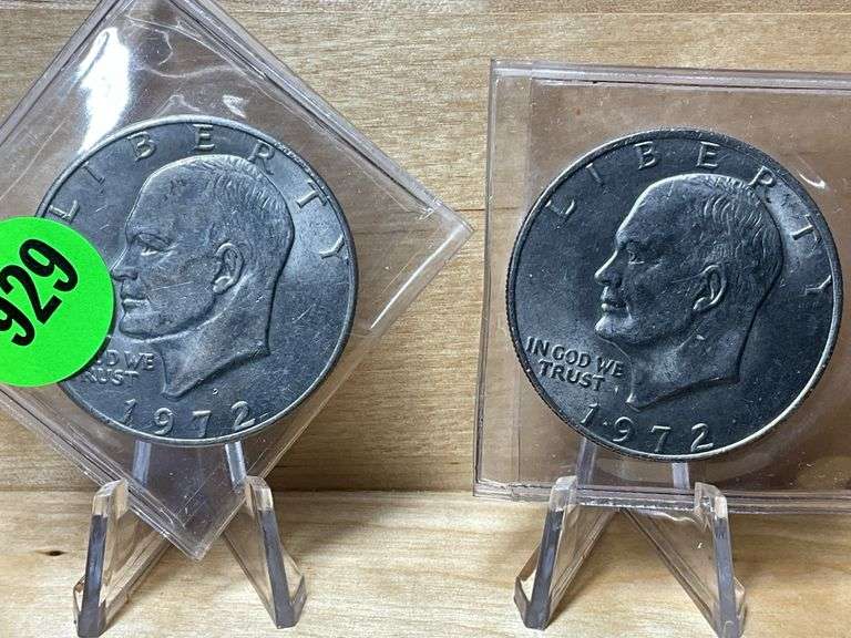 (2)1972 Eisenhower One Dollar Coins, $2.00 Face Va - Hamilton-Maring ...