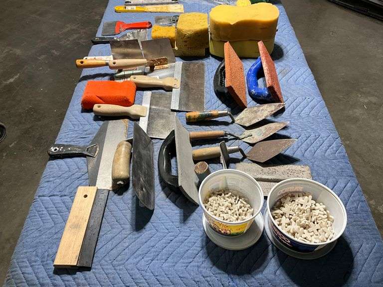 Tote of Mudding & Taping Finishing Tools - Hamilton-Maring Auction Group
