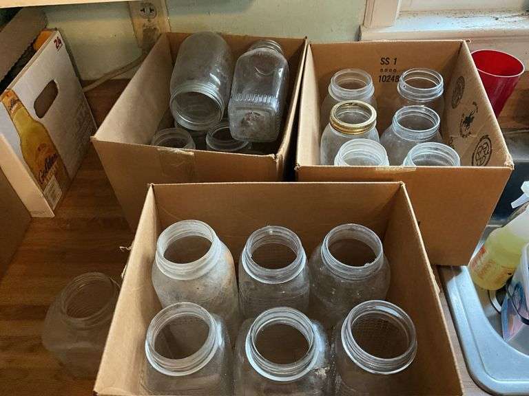 3 Boxes Clear Jars, Quarts & Pints,in Kitchen - Hamilton-Maring Auction ...