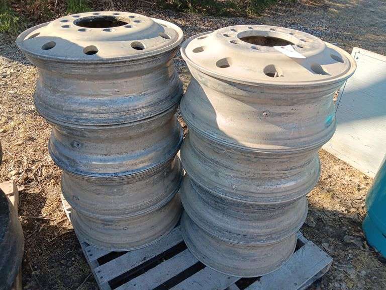 (8) Aluminum 10 Bolt Rims, 24.5 Stud Pilot Budd Ri - Hamilton-Maring ...